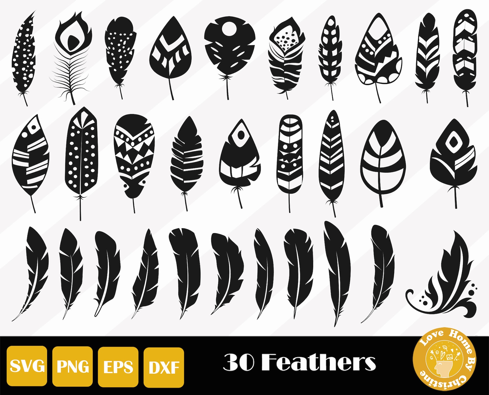 30 Feather Svg Peacock Feather Feather Cut File for Cricut - Etsy