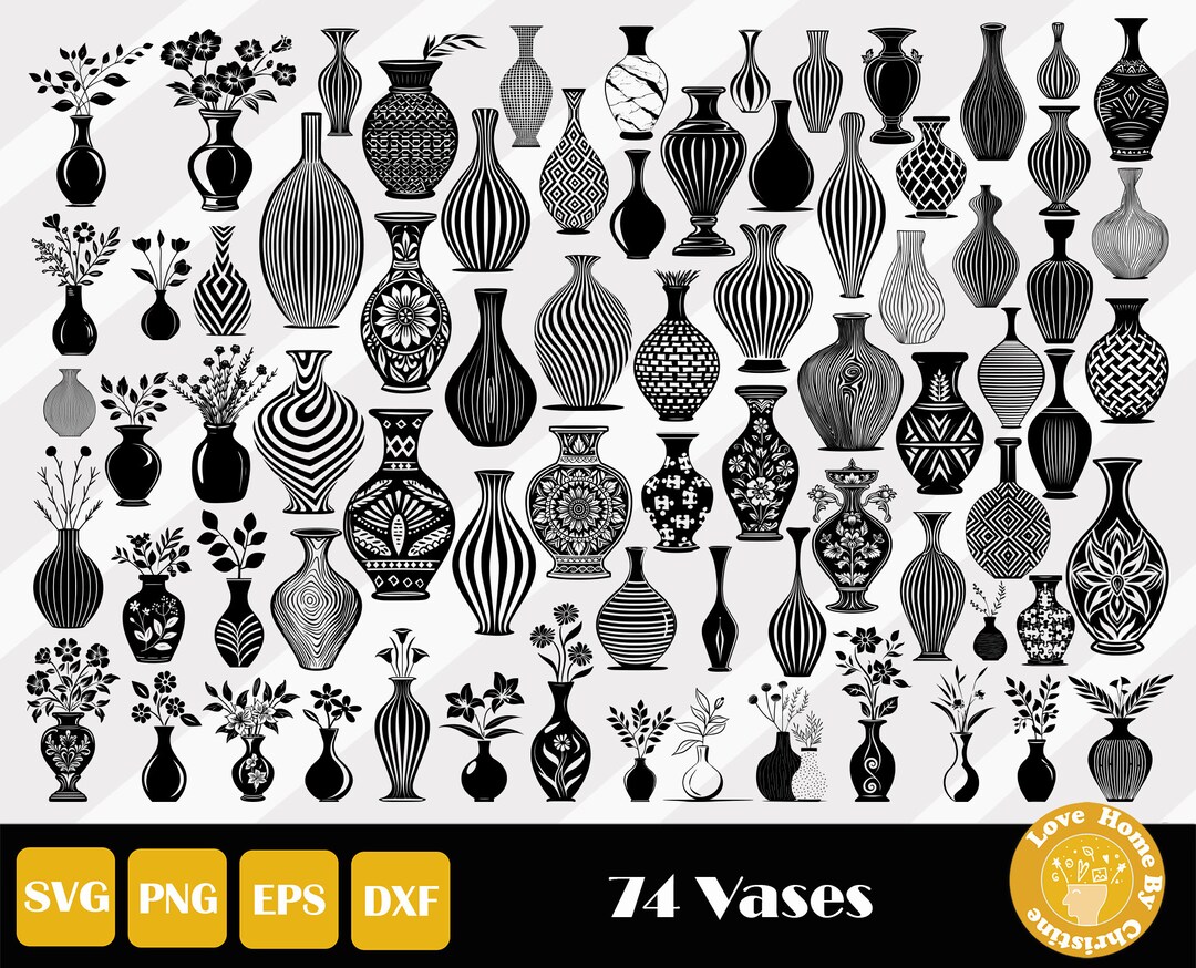Flower Vase Svg, Vase Svg, Vase Clipart, Bouquet Vase Svg, Flower in ...