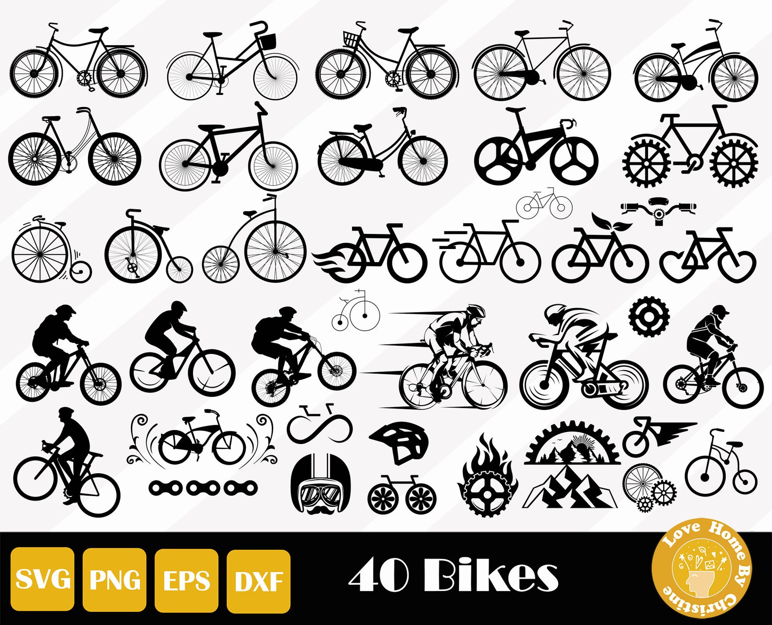 40 Fahrrad svg, Mountainbike Svg, Biker Cut Dateien für Cricut ...
