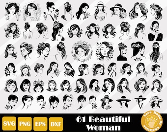 Beautiful Woman Svg, Flower Woman Svg, Beautiful Girl Svg, Woman ...