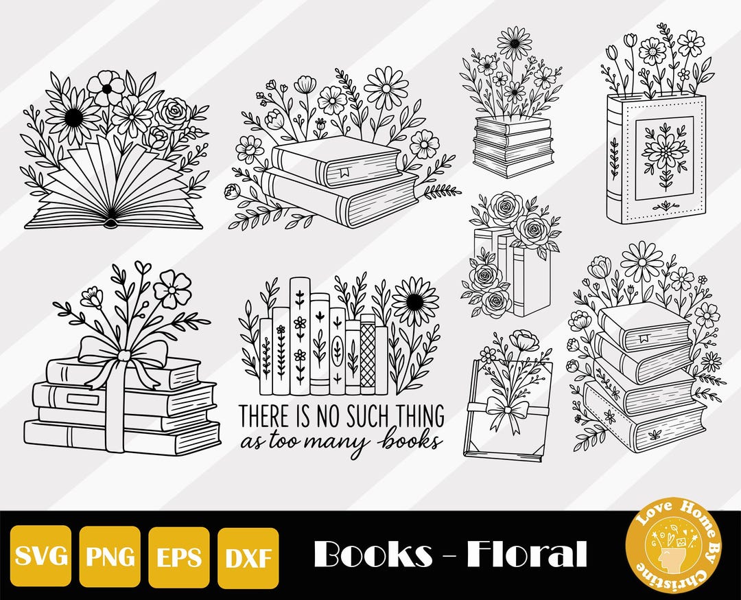 Floral Books Svg, Open Book Svg, Good Day to Read, Flower Book Svg ...