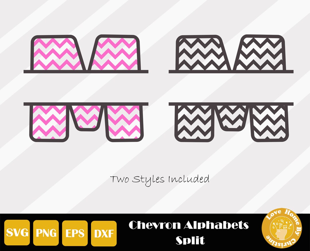 Chevron Split Font, Chevron Split Letter, Chevron Letters Svg, Chevron ...