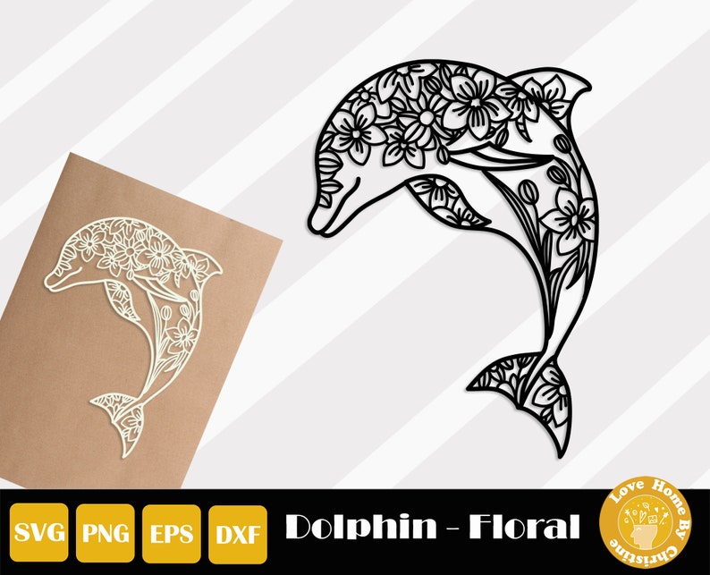 Delfín floral svg ocean life svg lindo delfín svg delfín - Etsy España