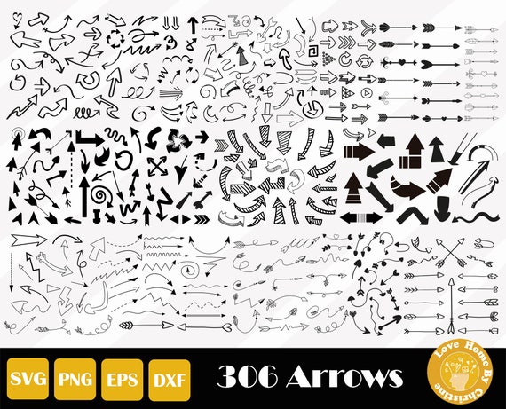 306 Pfeil svg Bundle Herz Pfeil Svg handgezeichneter Pfeil - Etsy.de