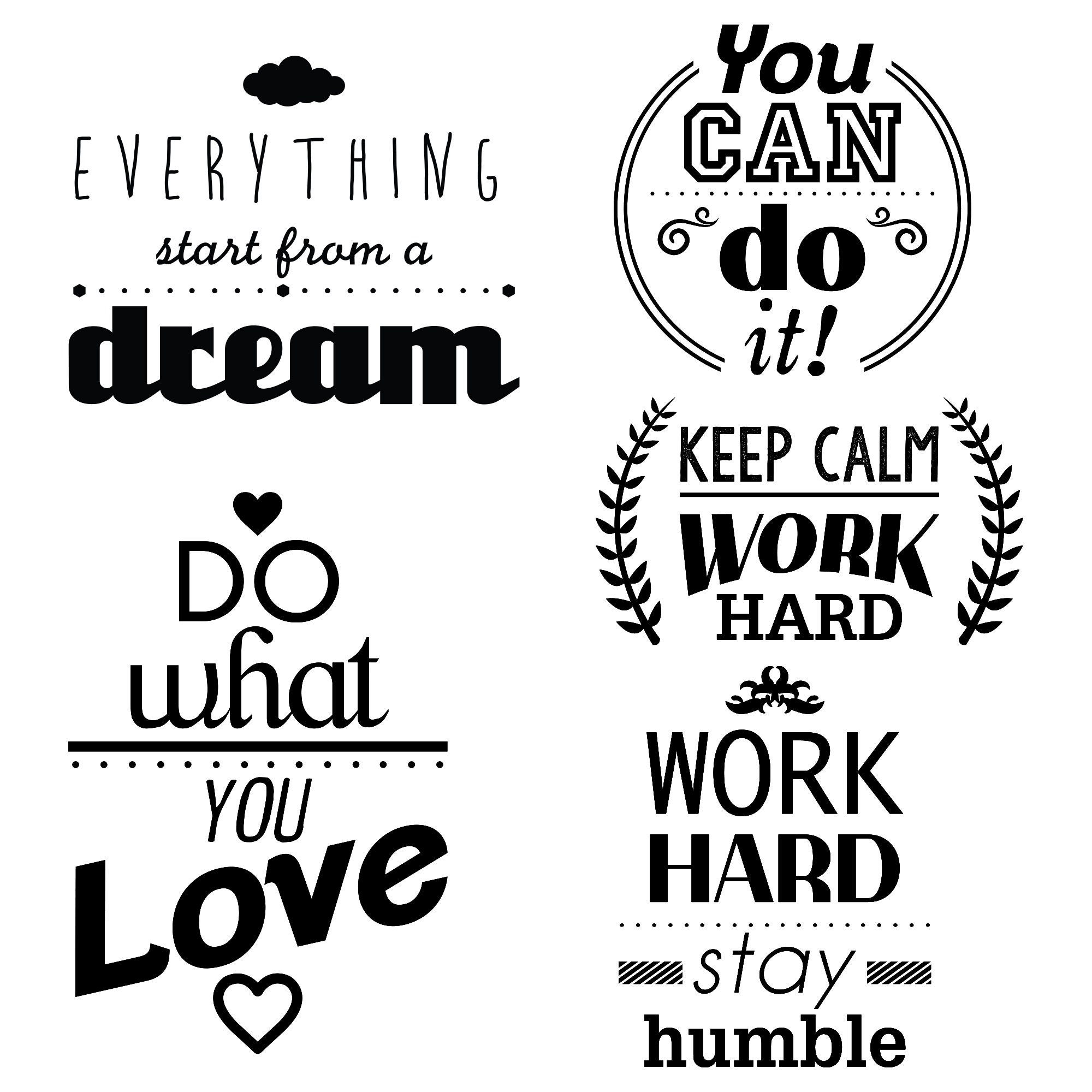 32 Can Do Positive Quotes Svg Work Hard Never Be Late | Etsy Canada