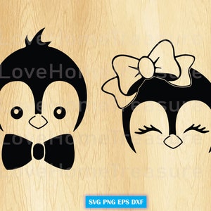 Penguin Boy and Girl Kids Child Baby Twins SVG PNG EPS Files for Cricut ...