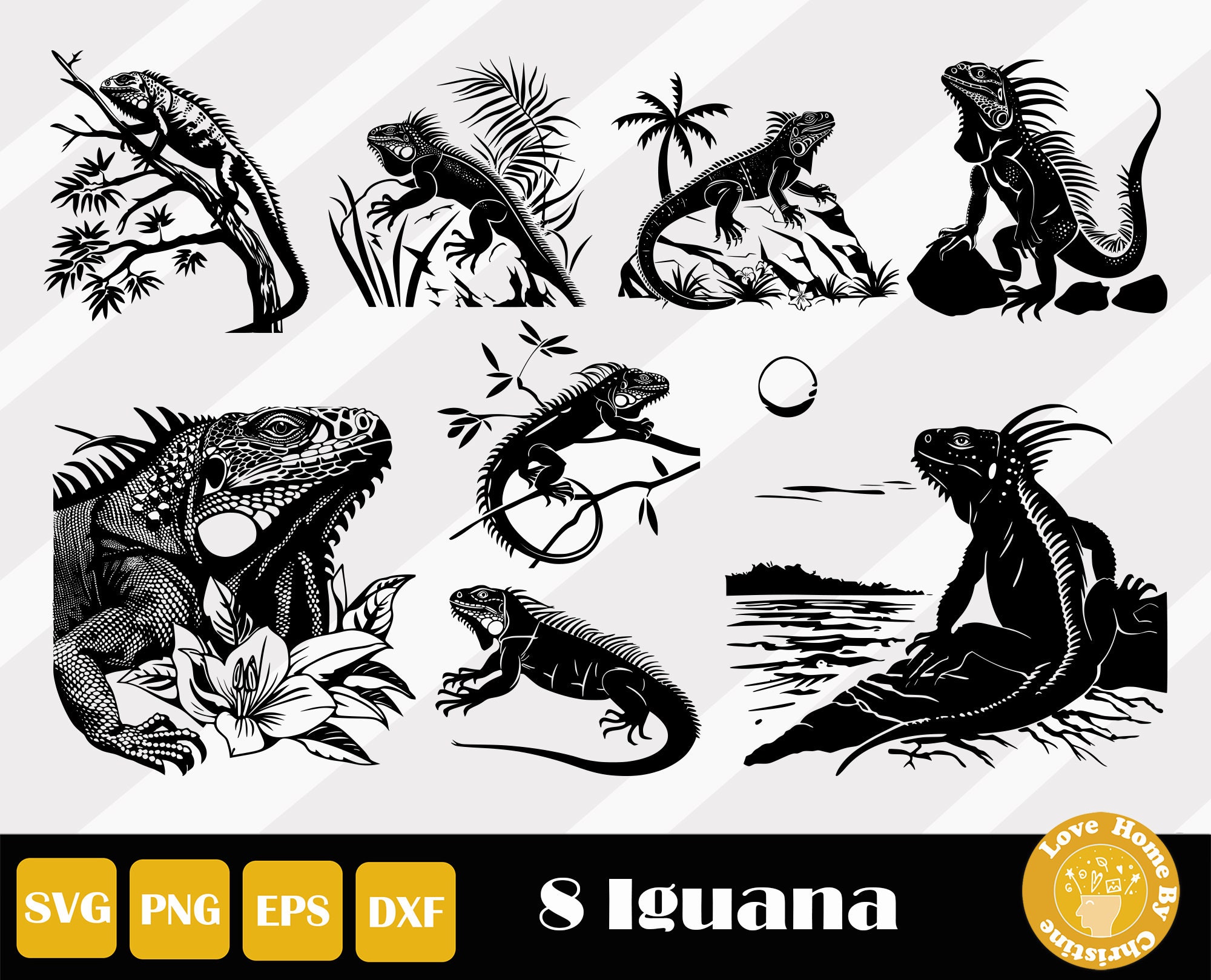 Iguana Svg, Iguana Clip Art, Wildlife Svg, Exotic Animal, Desert Svg ...
