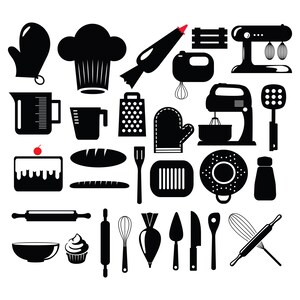126 Baking SVG, Kitchen SVG PNG for Cricut Silhouette Files, Easy Cut ...