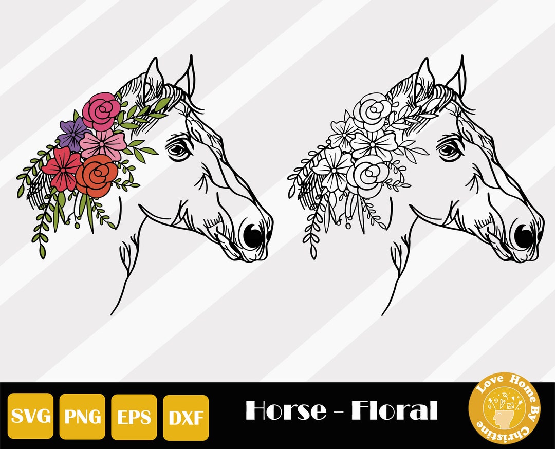 Horse With Flowers, Horse Love Svg, Horse Life Svg, Animal Lover Shirt ...