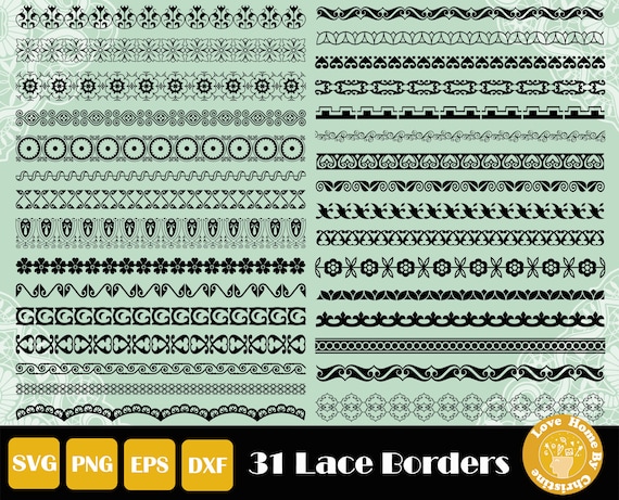 31 Lace Trim Border Lace Border Svg Border Svg File Trim | Etsy UK