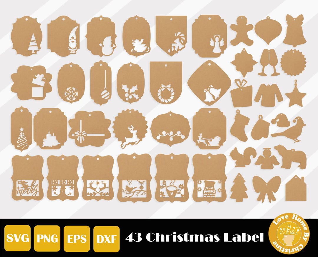 Christmas Tags Svg, Gift Tag Clip Art, Gift Labels Svg, Tag Laser File ...