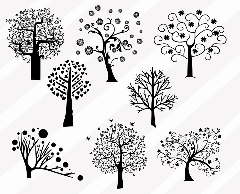 Tree SVG Bundle, Palm Tree, Family Tree Cut Files (digital Download) - Etsy