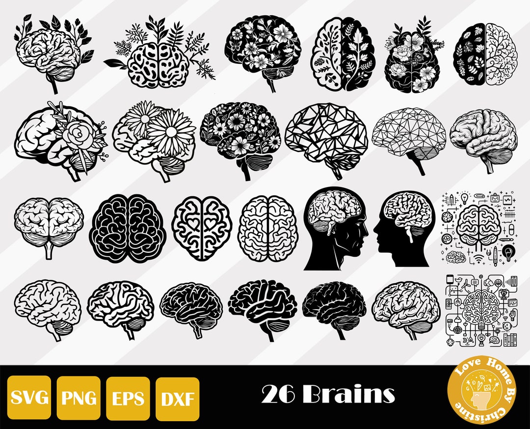 Brain Svg, Human Brain Svg, Mental Health Svg, Brain Clipart, Awareness ...