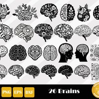 Brain SVG Bundle, Human Brain Brain Clipart, Brain Files for Cricut ...