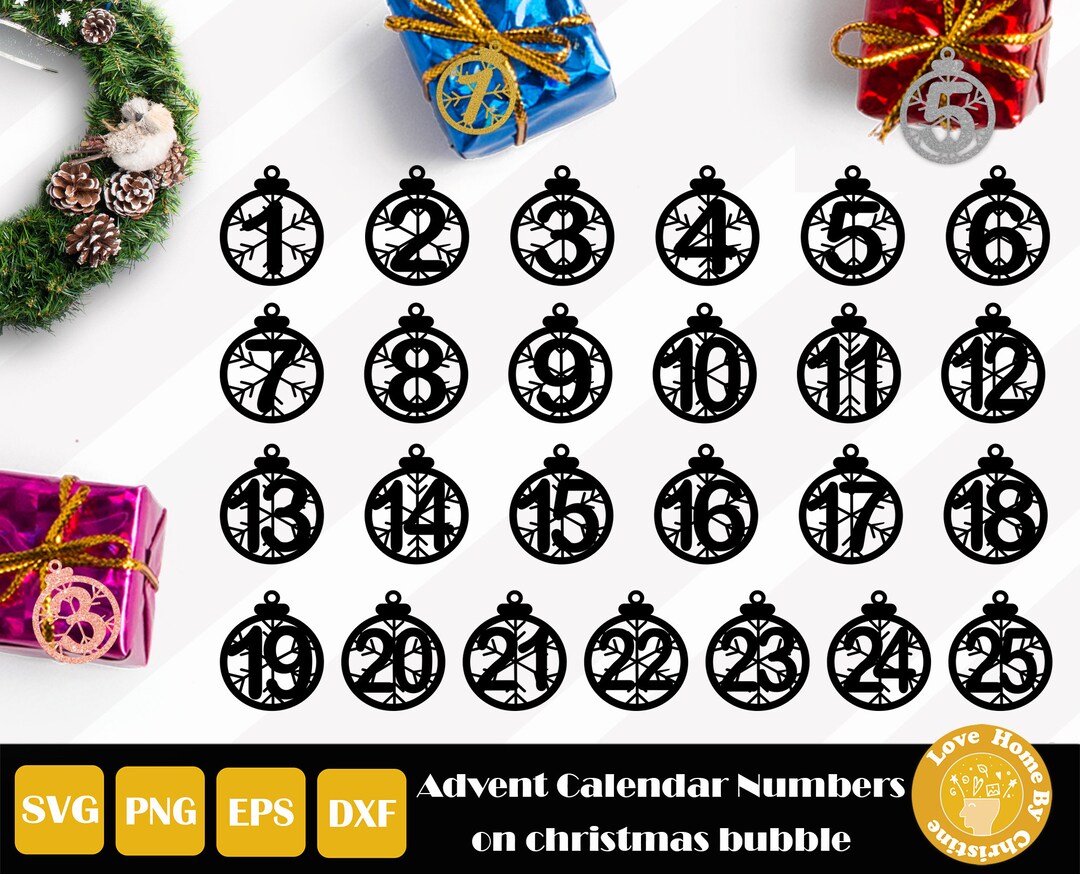 Christmas Advent Calendar Svg, Christmas Sign Svg, Christmas Cut File ...