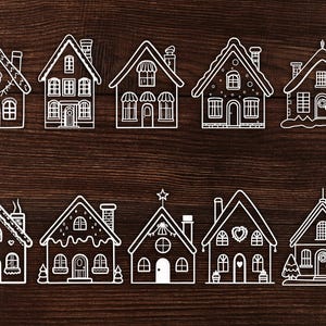 Winter Village Svg, Window Decoration Winter, Nordic Houses, Luminary ...