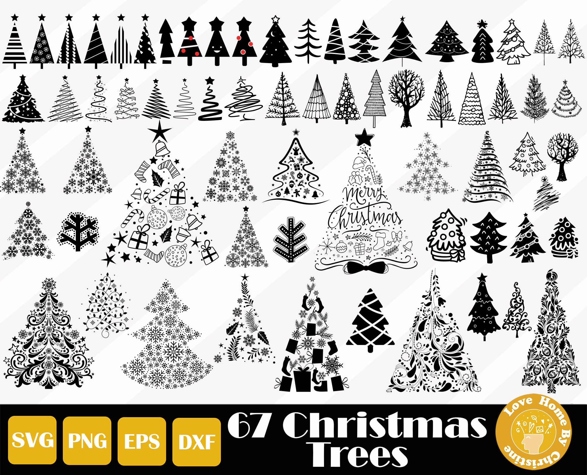 67 Christmas Tree Svg, Christmas Bundle, Christmas PNG SVG EPS Cut ...