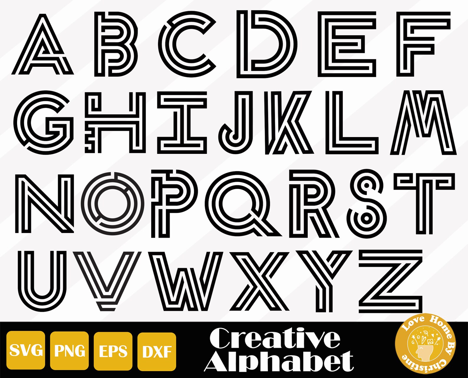 26 Creative Alphabet Svg, Monogram Font, Alphabet Clipart PNG SVG EPS ...