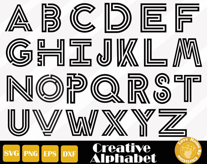 Block Font Letters SVG Bundle, Alphabet Cut Files for Cricut Silhouette ...