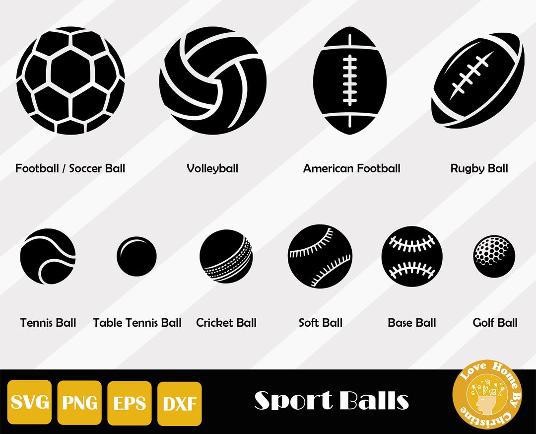 Sport Balls Svg, Football Svg, Soccer Ball Svg, Volleyball Svg, Basket ...