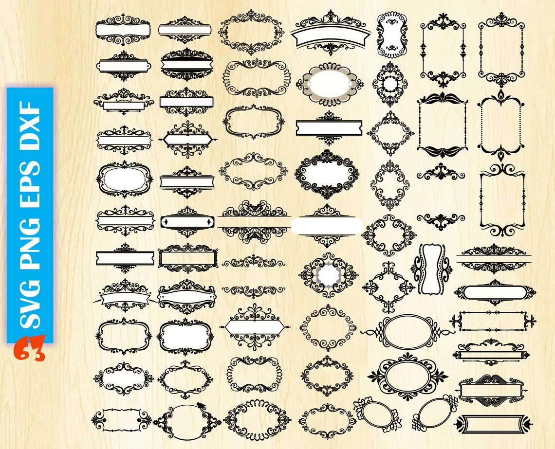 63 Floral Frame Decorative Frame SVG EPS PNG Files Commercial | Etsy