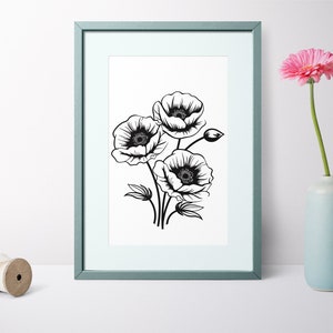 Poppy Svg, Poppy Clipart, Floral Svg, Poppy Cut File, Poppy Flower Svg ...