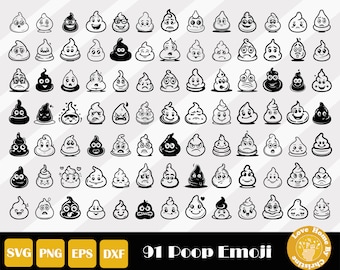 Cute Poop Svg, Poop Emoji Svg, Poop Svg Bundle, Poop Cut File, Funny ...