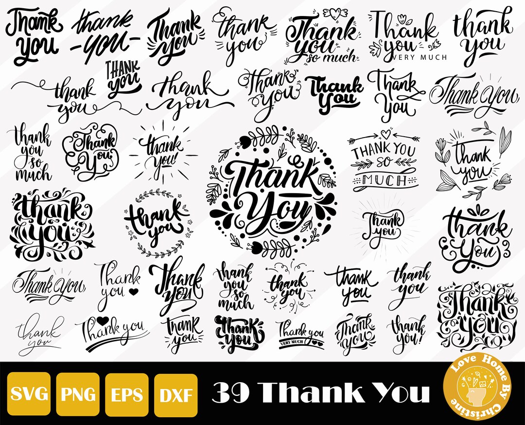 39 Thank You Svg, Thank You Clipart, Thank You Cut Files for Cricut ...