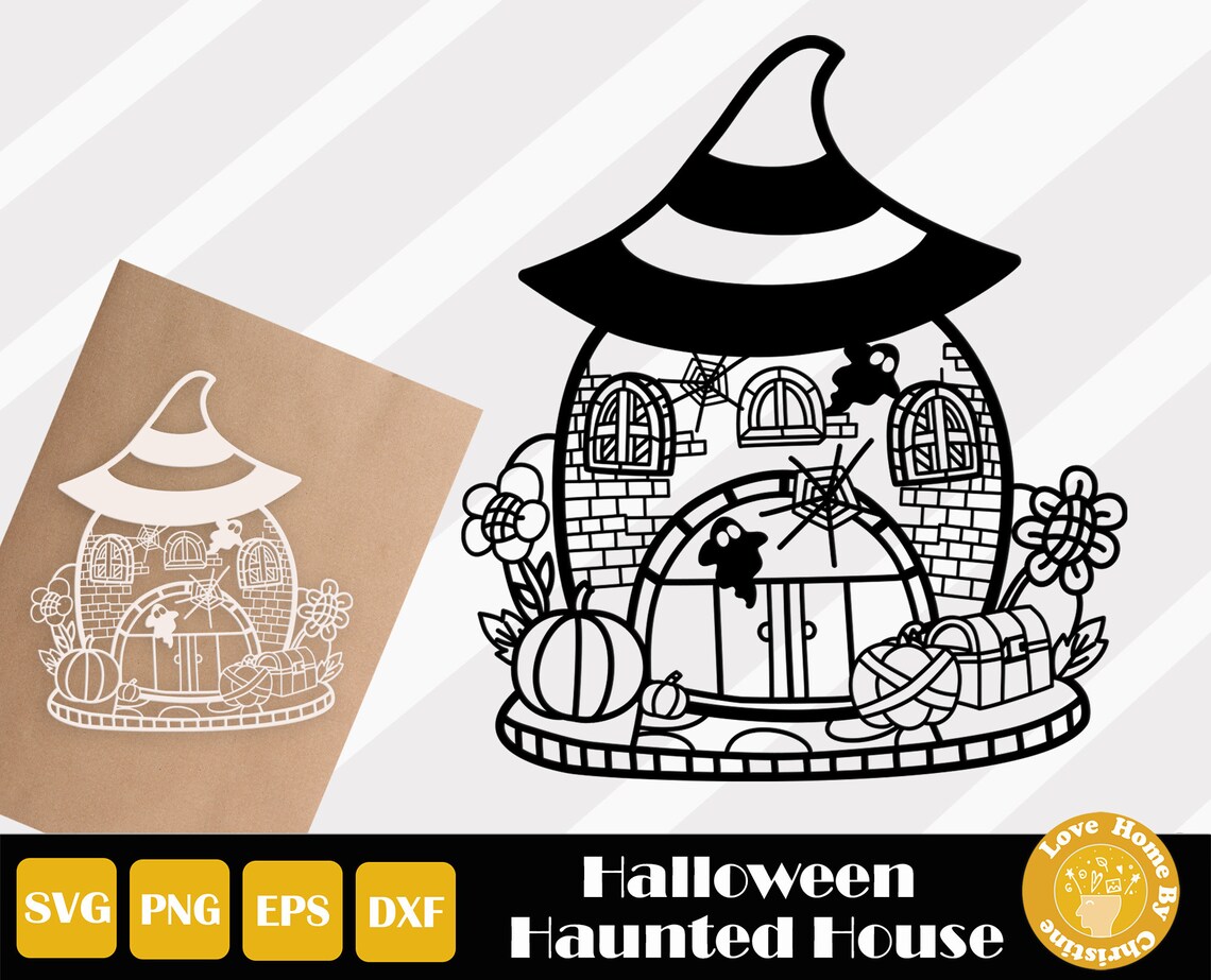 Halloween Scene Svg Haunted House Svg Spooky House Svg - Etsy