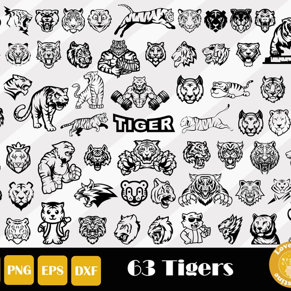Tiger Svg - Etsy