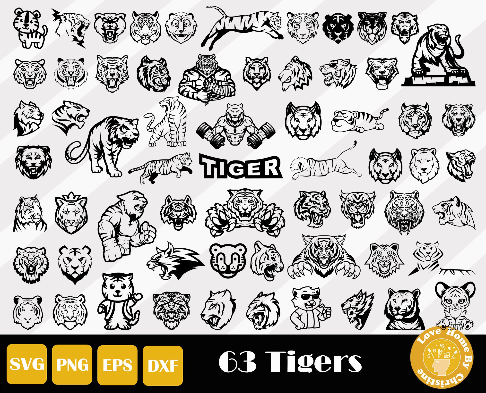 63 Tiger Svg Tiger Face Svg Tigers Cut File Tiger Clipart - Etsy Australia