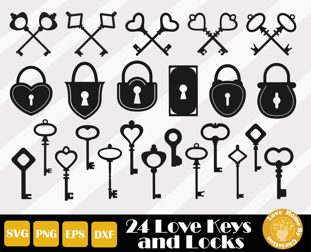 24 Heart Lock Svg, Lock Svg, Valentines Day Svg, Key to My Heart, Lock ...