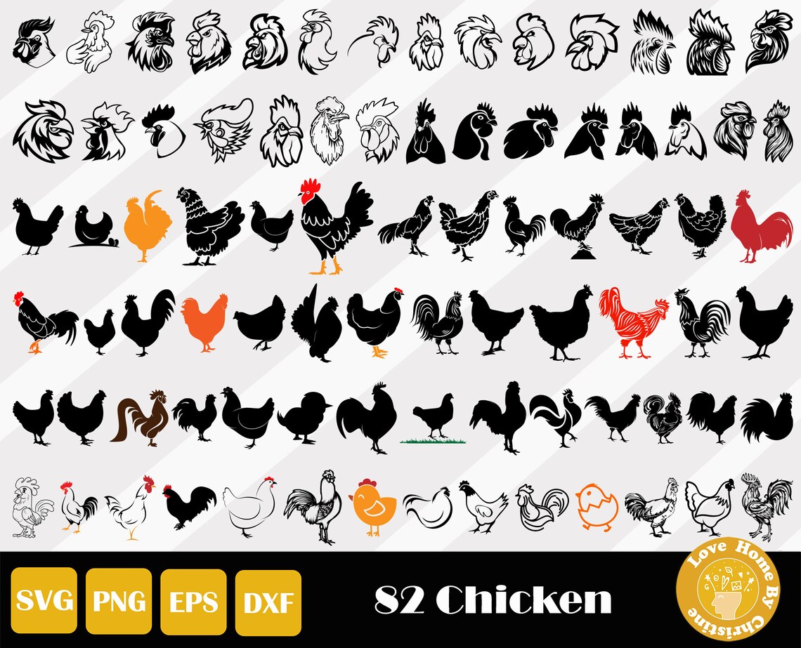 82 Chicken Clipart Farm Svg Chicken Svg Rooster Svg Animal - Etsy