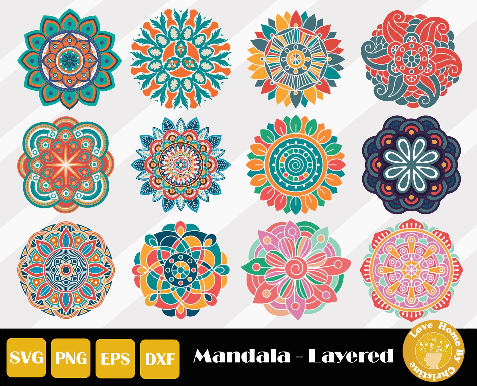 Layered Mandala Svg Zentangle Svg Mandala Cut File Laser - Etsy