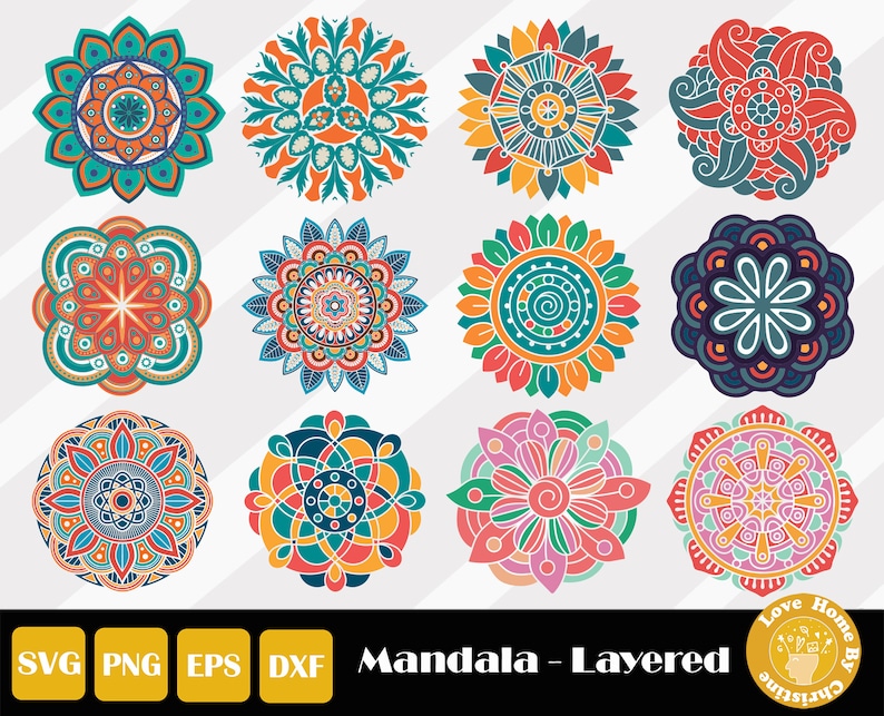 Layered Mandala Svg Zentangle Svg Mandala Cut File Laser - Etsy