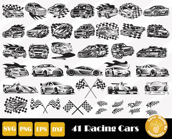 41 Race Car Svg Sport Car Svg Car Svg Bundle Car Cut Files - Etsy België