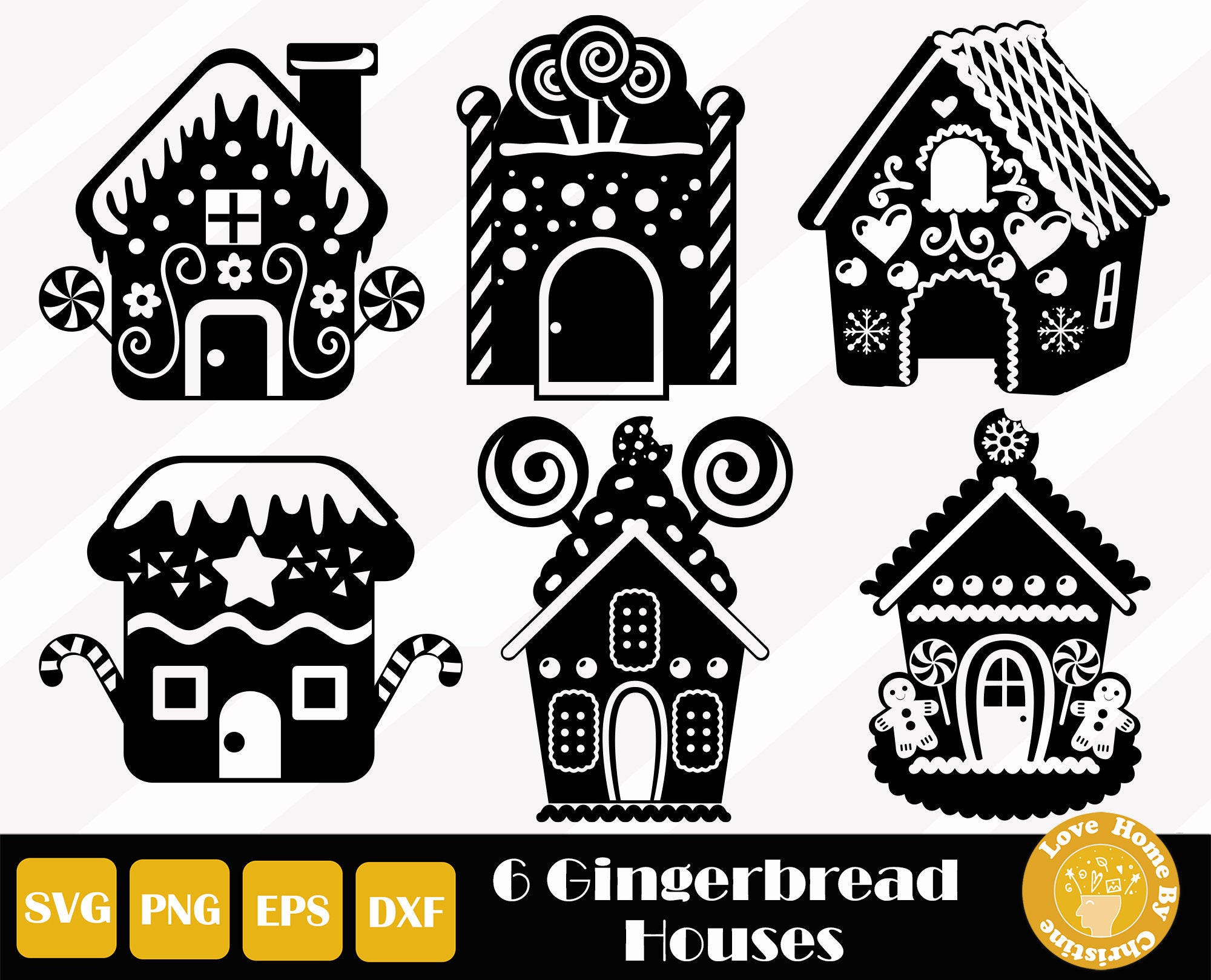 6 Gingerbread Svg, Gingerbread House, Christmas Svg, Gingerbread House ...