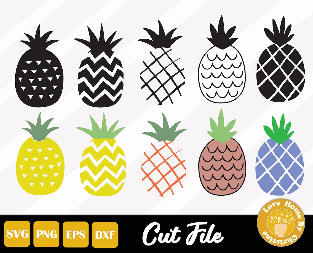 8 Pineapple SVG Cut Files for Cricut Silhouette Files, Easy Cut ...