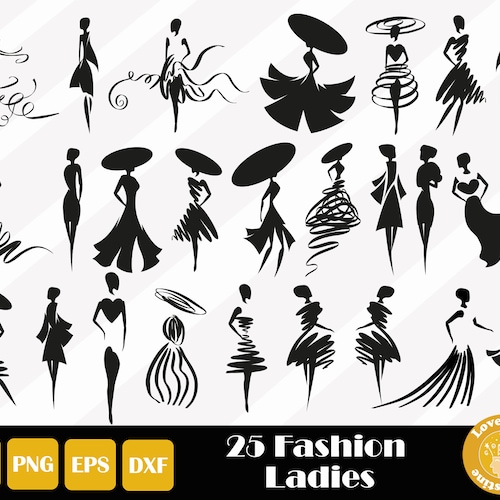 25 Fashion Lady Svg Evening Dress Svg Fashion Clipart - Etsy UK