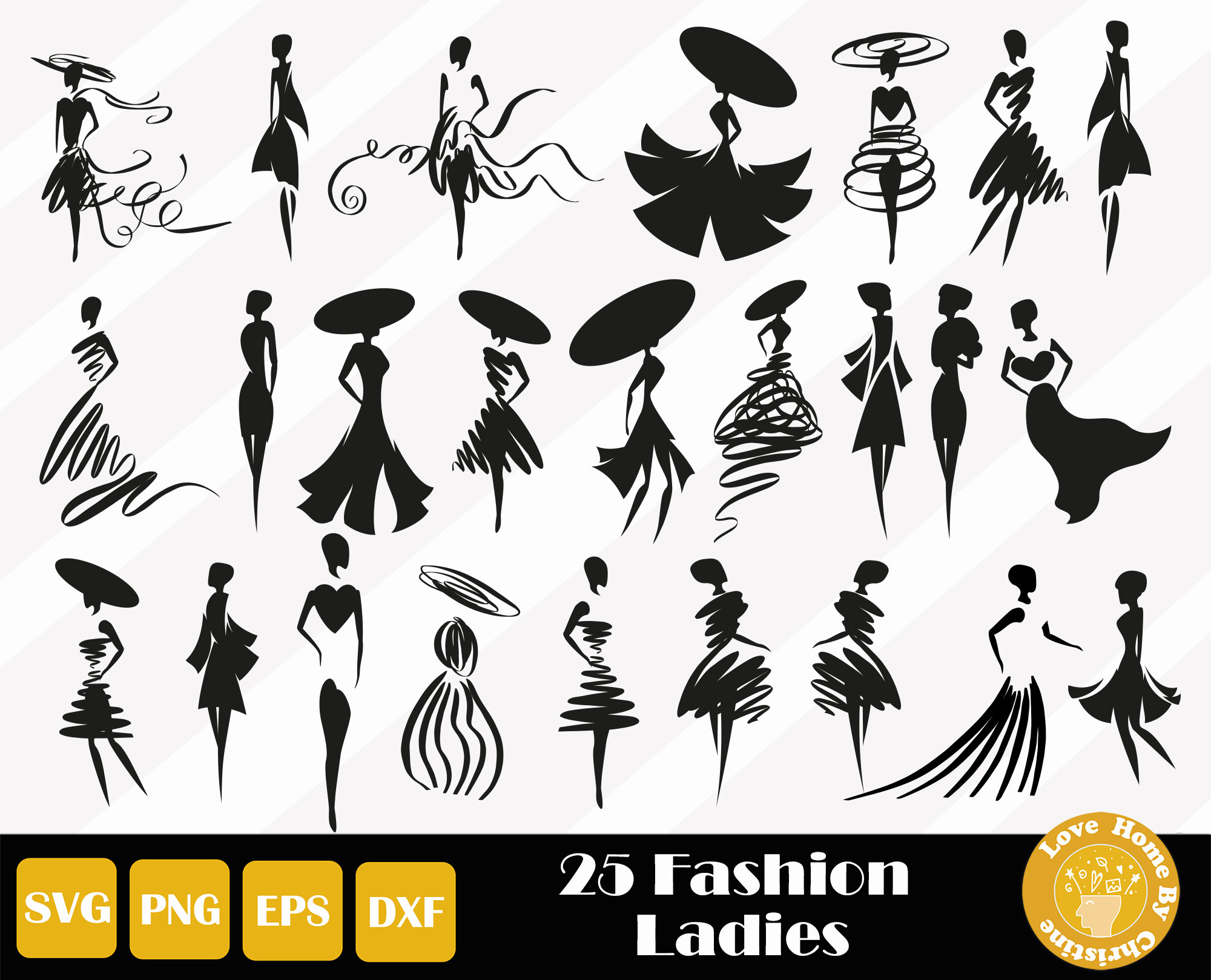 Lady in Dress Svg - Etsy