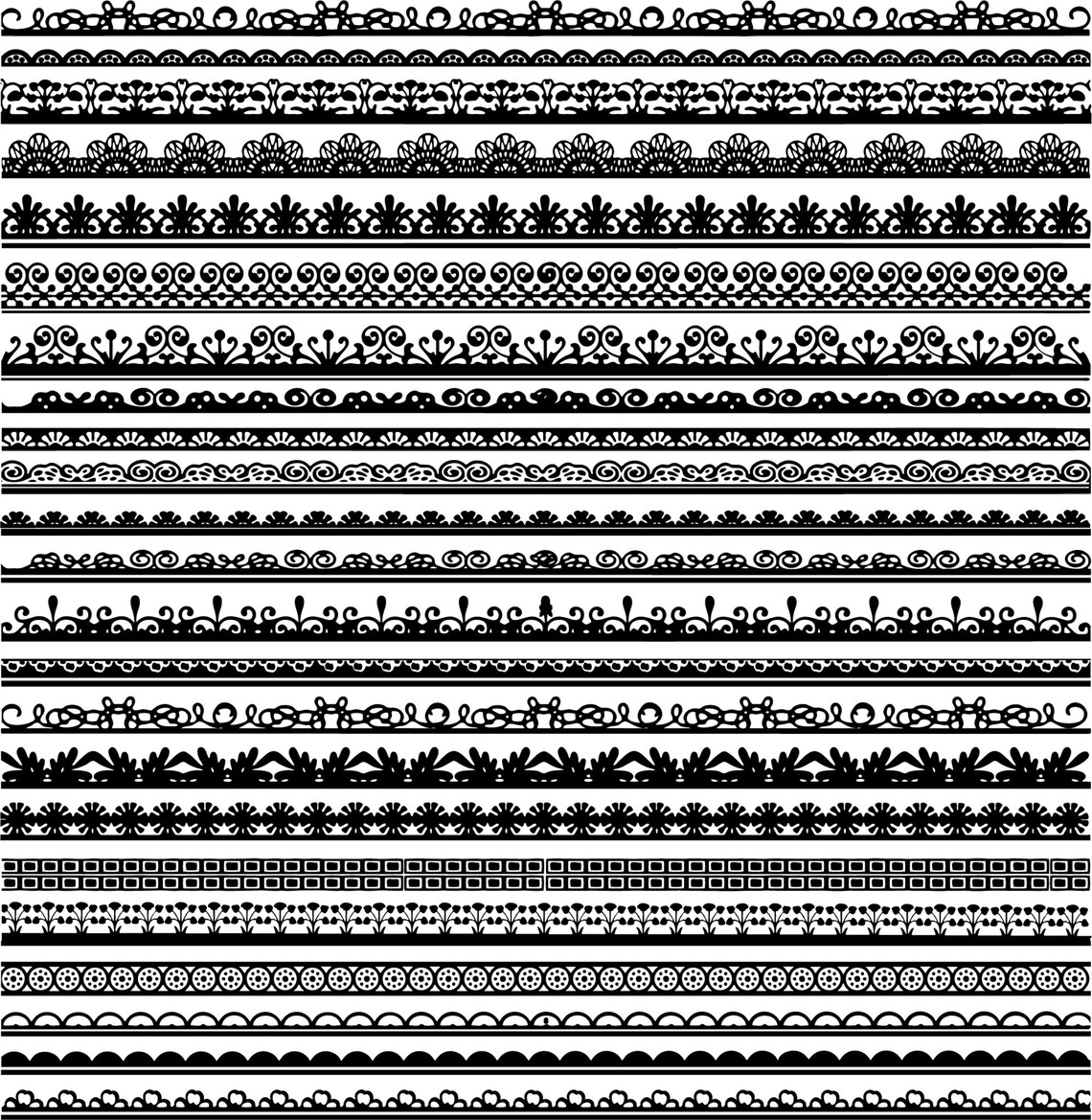 23 Lace Trim Border Boundary Divider Separator SVG PNG EPS Cut | Etsy UK