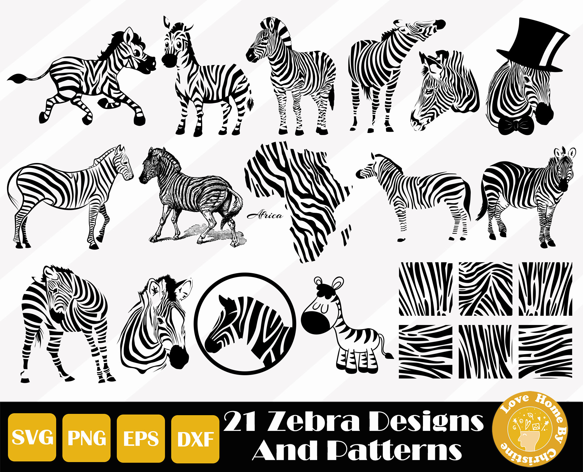 21 Zebra Svg Zebra Clipart Africa Svg Zebra Cut Files for - Etsy UK