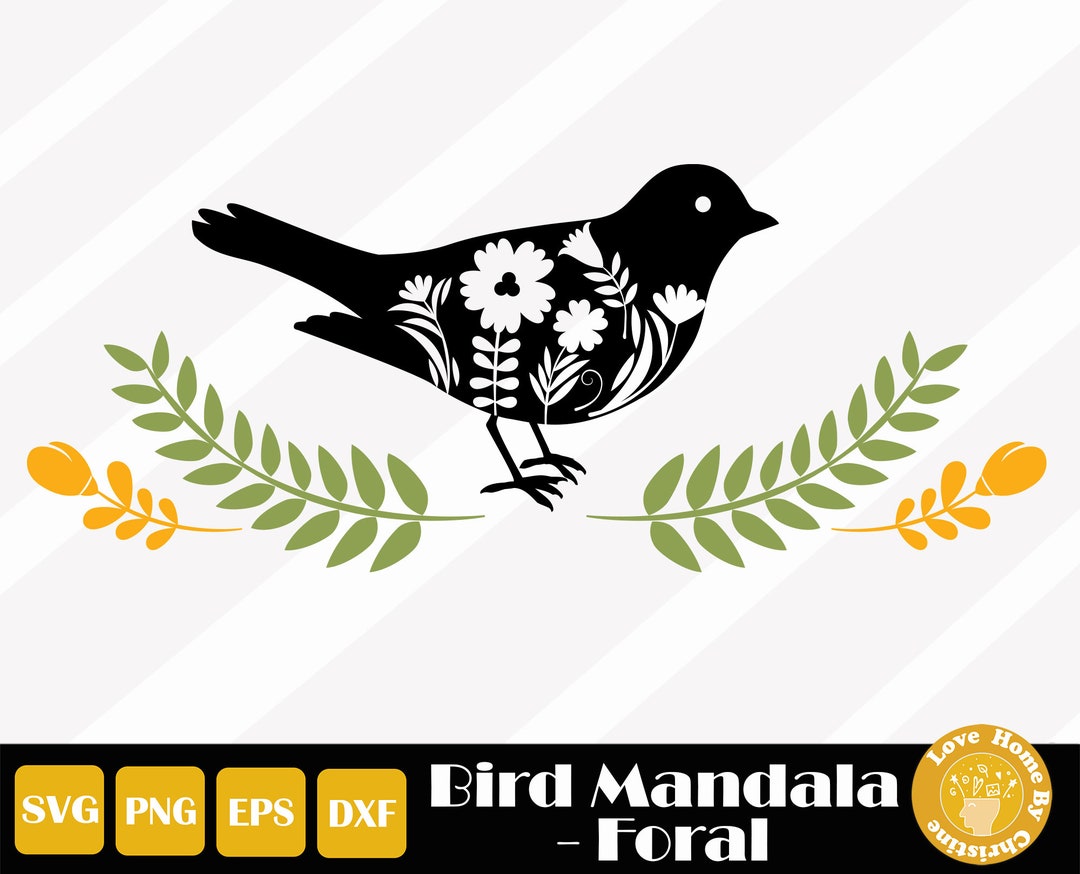 Bird Mandala Svg, Bird Floral Svg, Floral Animal Svg, Floral Bird Svg ...