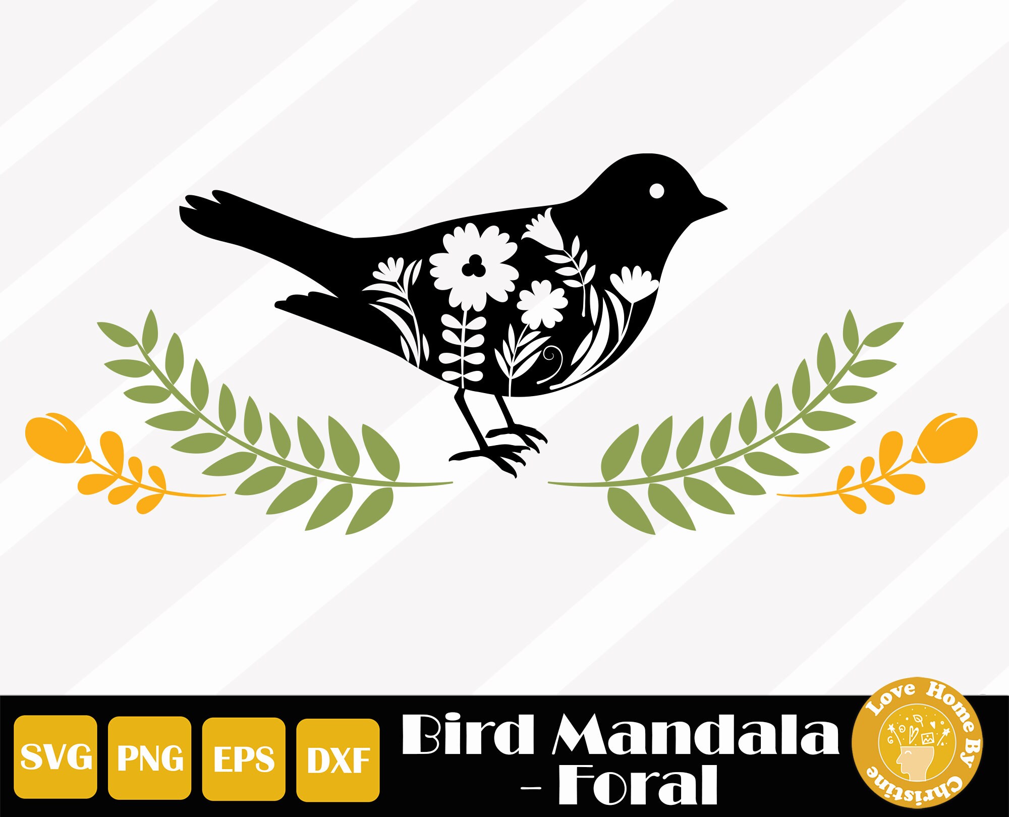 Bird Mandala Svg Bird Floral Svg Floral Animal Svg Floral | Etsy