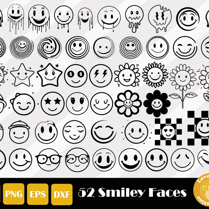 Smiley Face Svg - Etsy