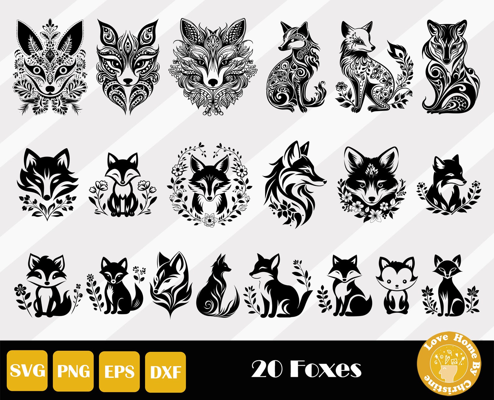 20 Fox Svg, Fox Clipart, Fox Face Svg, Fox Head Svg, Fox Cut File, Fox ...