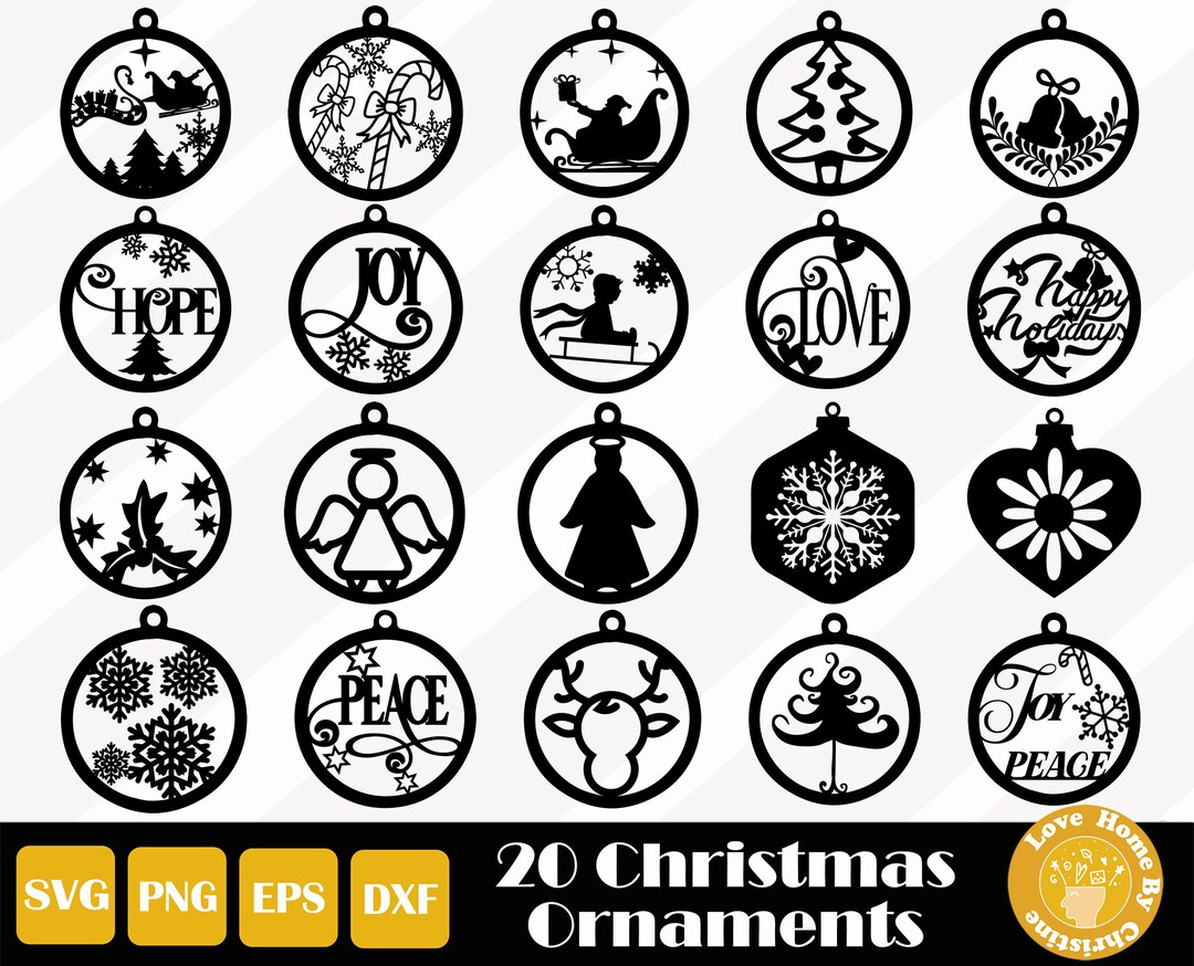 20 Christmas Ornaments Svg, Christmas Svg, Christmas Cut File or Cricut ...