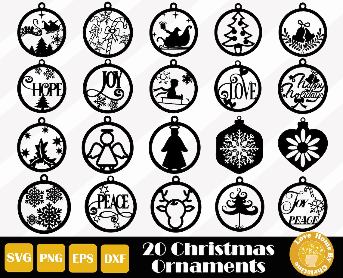 20 Christmas Ornaments Svg Christmas Svg Christmas Cut File | Etsy