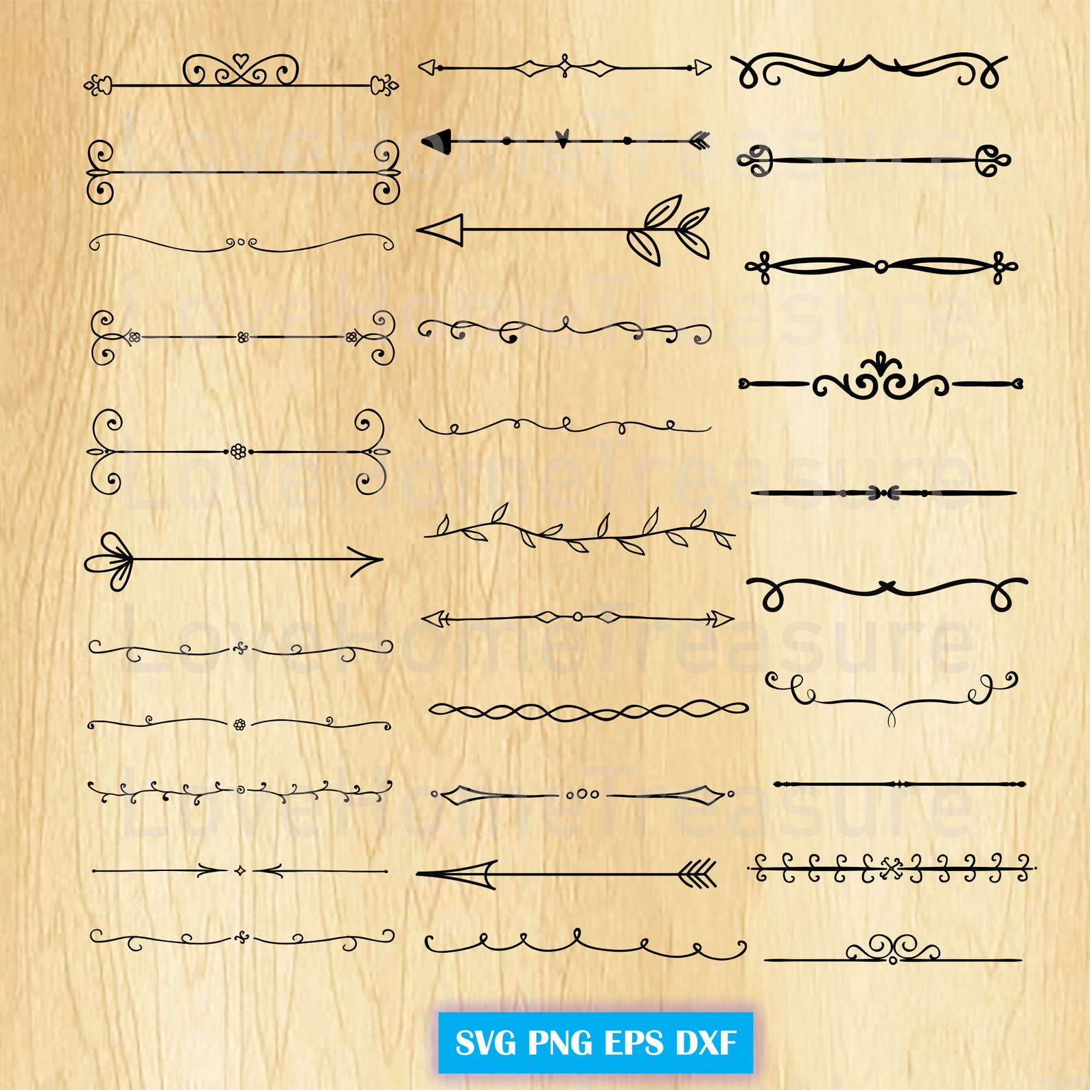 32 Floral Border Trim Divider Separator SVG SVG Files for | Etsy