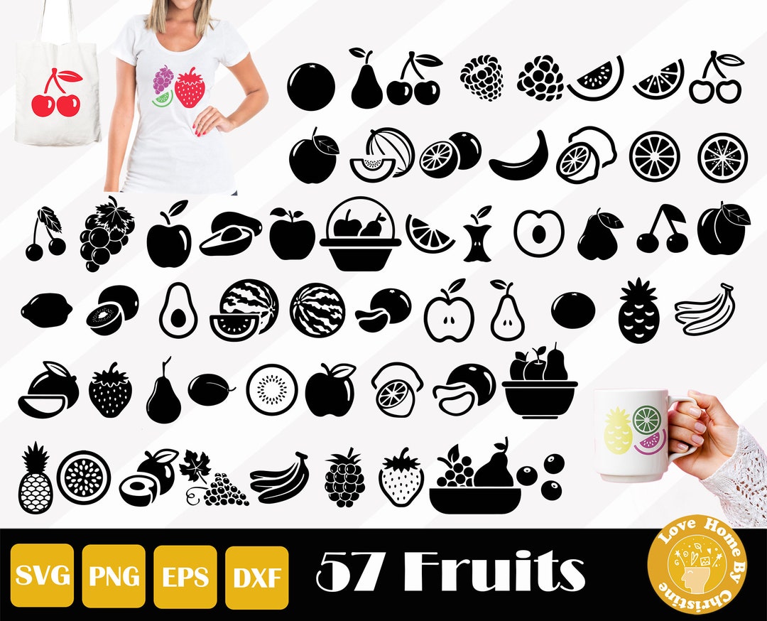 57 Fruits SVG, Watermelon, Pineapple, Apple, Lemon SVG Files for Cricut ...